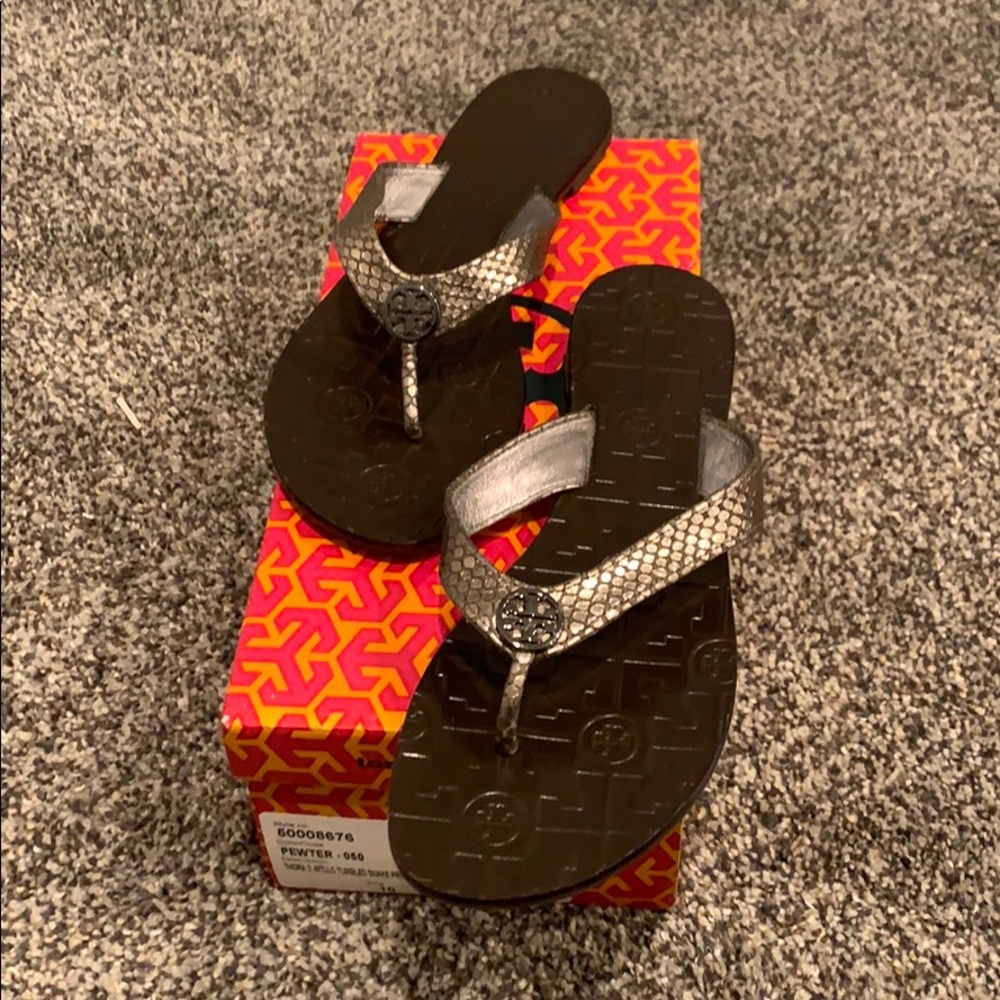 Tory Burch Thora Snake Print Thong Sandal - Gem